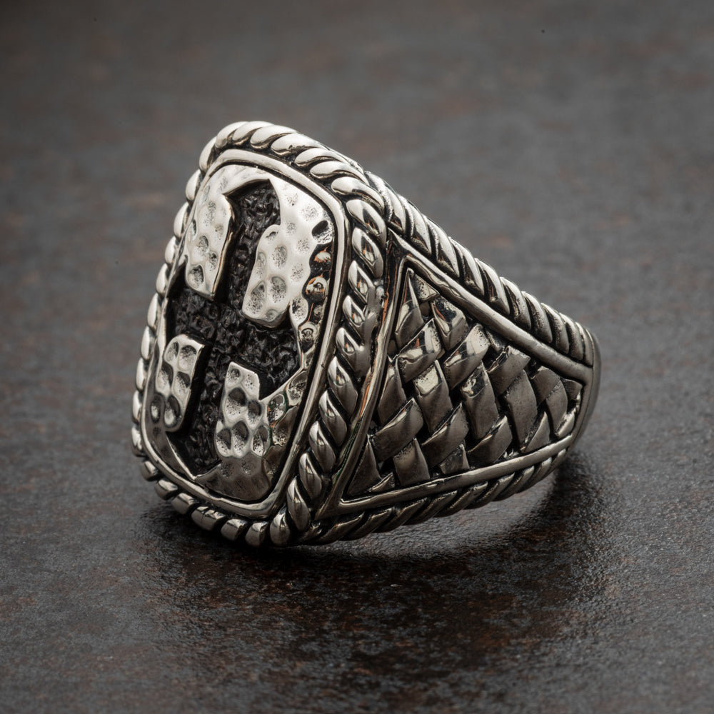 Crusader Cross Ring | Vintage Gifts For Men | Old World Steel